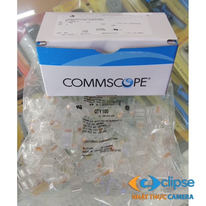 Hạt mạng AMP/COMMSCOPE Cat6 NK, RJ45 (100 Hạt/Túi)